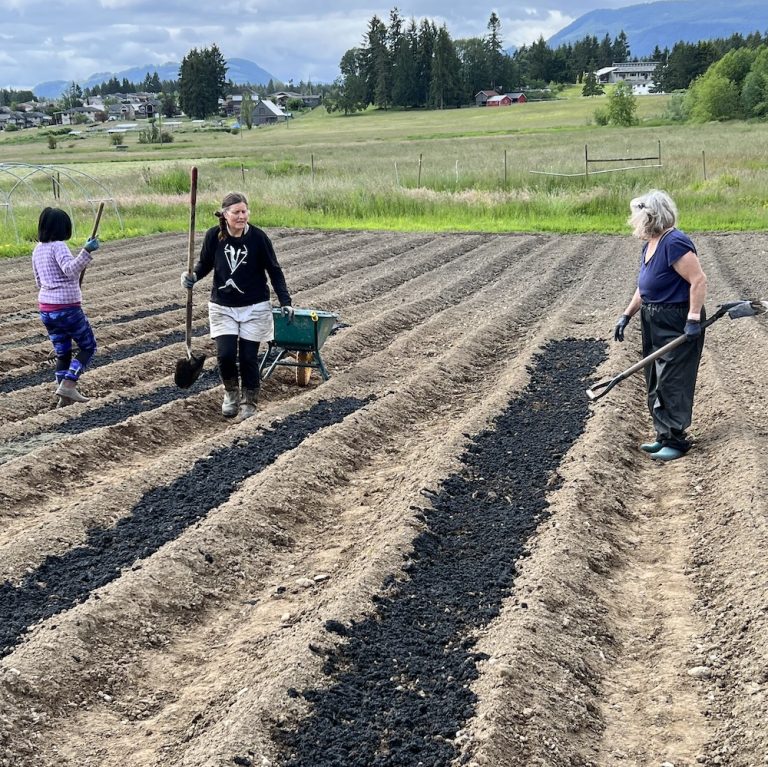 Spreading BioChar- Hope Farm - Canadian Baptists of Western Canada